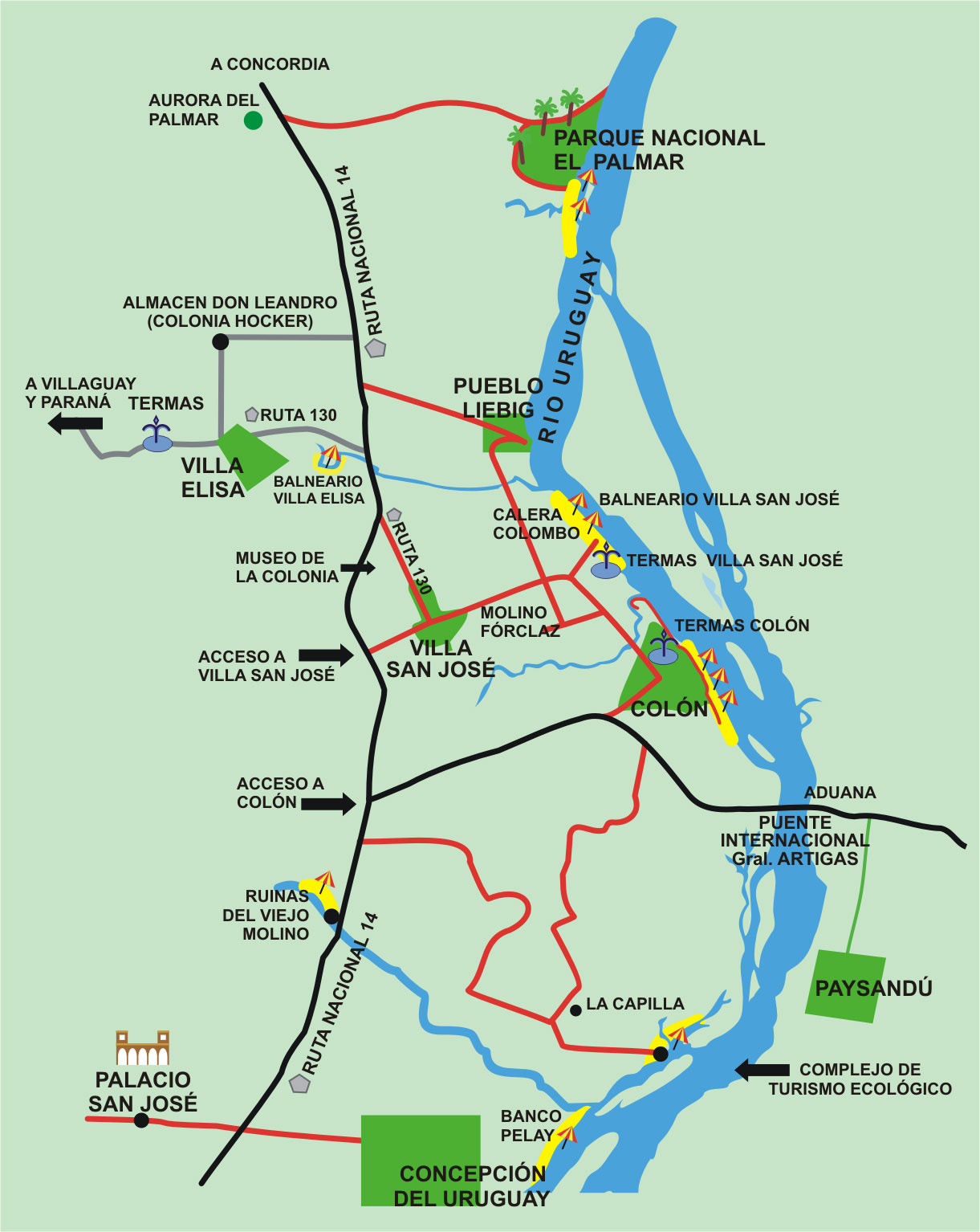 PLANO TURISTICO DE COLON - ENTRE RIOS - RUTAS - ACCESOS - ATRACTIVOS ...